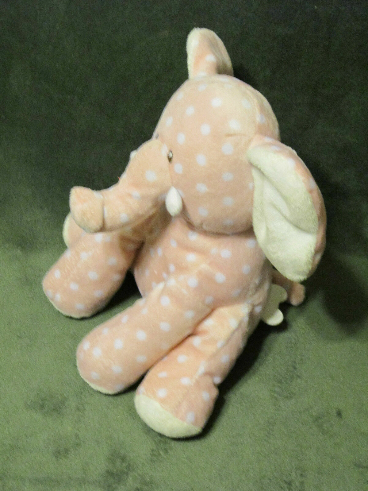 Pink White Elephant Baby Ganz 9" Musical Wind Up Head Moves Plush Soft ...