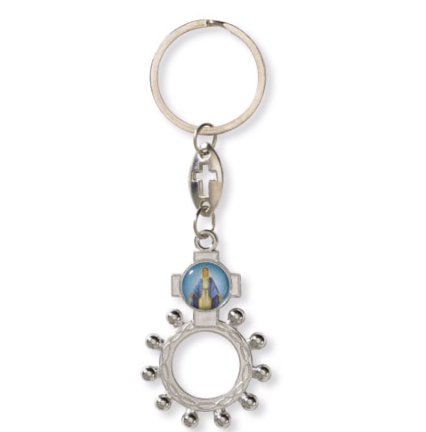 Our Lady of Grace Rosary Ring Catholic Key Chain | eBay