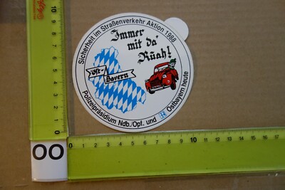 Alter Aufkleber Sicherheit im Straßenverkehr 1988 Niederbayern ...