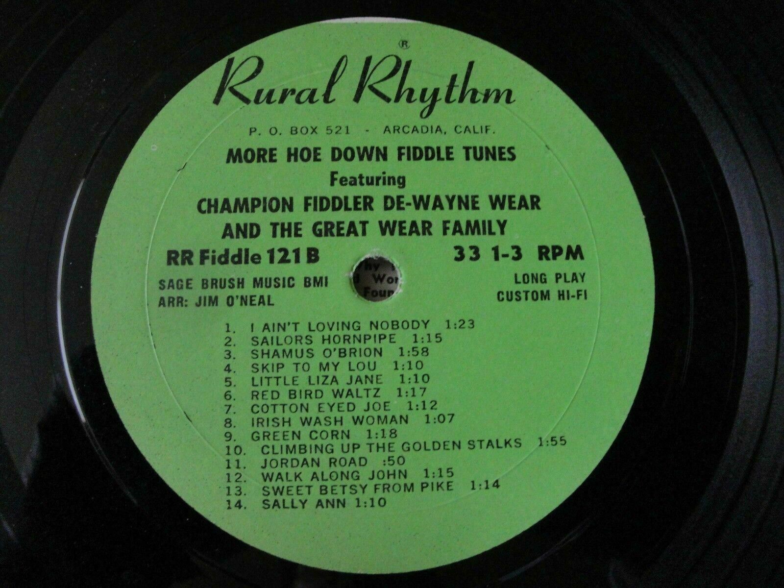 MORE HOE DOWN FIDDLE CHAMPION FIDDLER DE-WAYNE WEAR AND THE GREAT WEAR ...