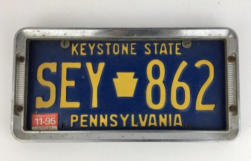 Vintage Chrome Licence Plate Frame with Pennsylvania Plate | eBay