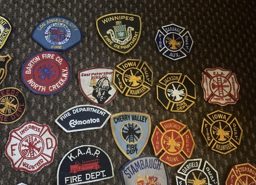 37 x Original Fire Service Fireman Sew on Badge / Patch’s From A ...