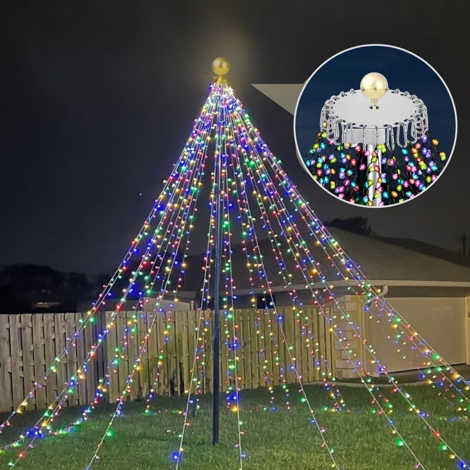 Christmas Tree Flag Pole Mega Topper Light Hook for Hanging Light ...