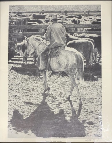 Robert SHOOFLY Shufelt Western Art Lithograph Print "Man on Horse" 1979 ...