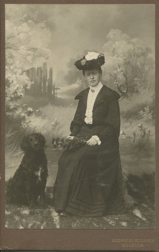 Original Antique Cabinet Card Photo, Well Dressed Bespectacled Lady w ...