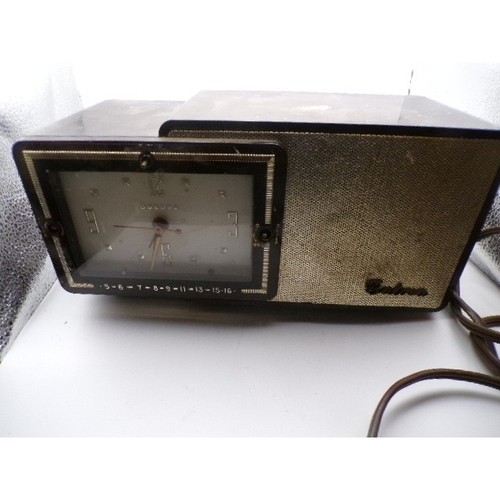 Vintage Bulova Precision 100 Clock Radio Mid Century Mod AM Bakelite ...