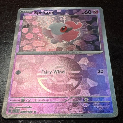Spritzee 038/131 Poke Ball Reverse Holo Prismatic Evolutions Pokemon ...