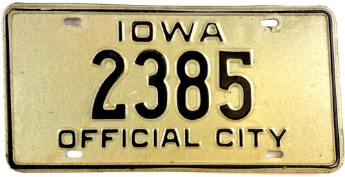 Iowa Official City 1970s Old License Plate Garage Man Cave Wall Decor ...