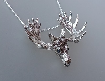 Impressive sm MOOSE necklace wearable art Wildlife Jewelry Forge Hill ...