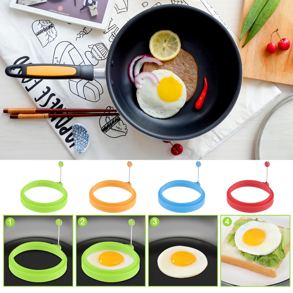 4Pcs Egg Rings Silicone For Fried Eggs,Non Stick Egg Cooking Rings ...