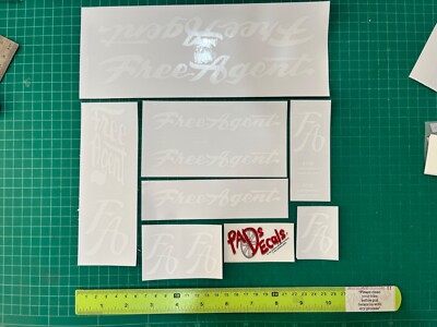 Free agent white on clear Bmx sticker decals | eBay