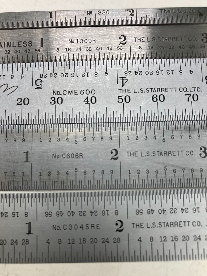 (5) STARRETT 6" SCALES/RULES, (3) ARE BRAND NEW | eBay