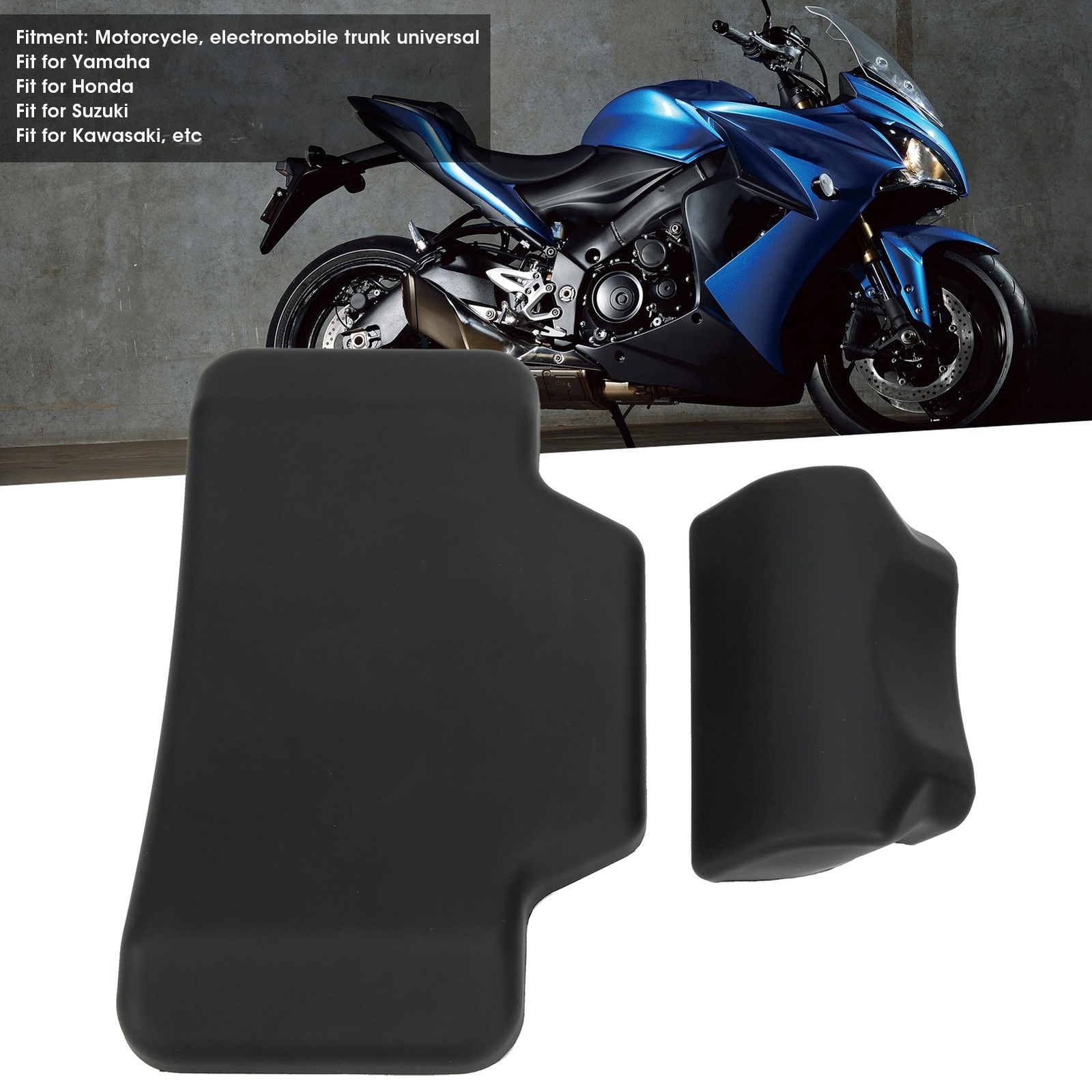 *Motorcycle Back Pad Cushion Rear Trunk Backrest Motorbike Accessory ...