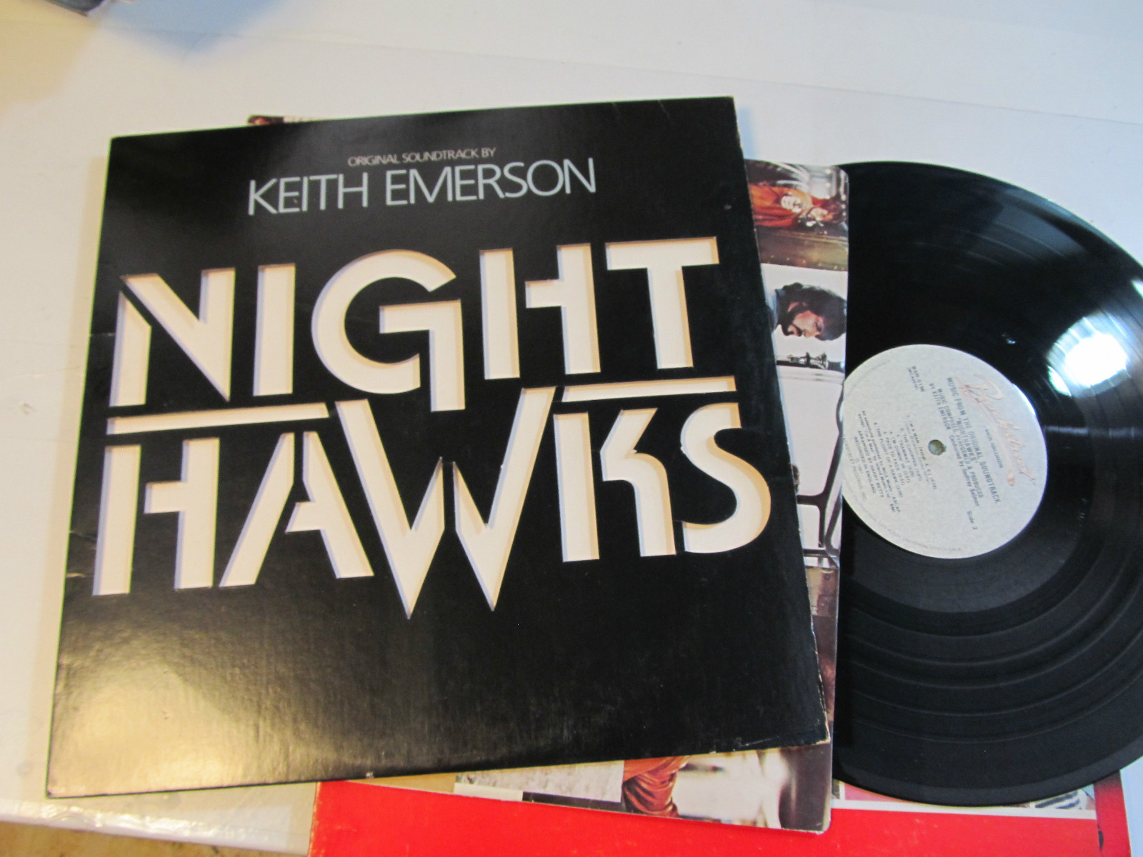 Night Hawks Soundtrack Keith Emerson Sylvester Stallone '81 lp diecut ...