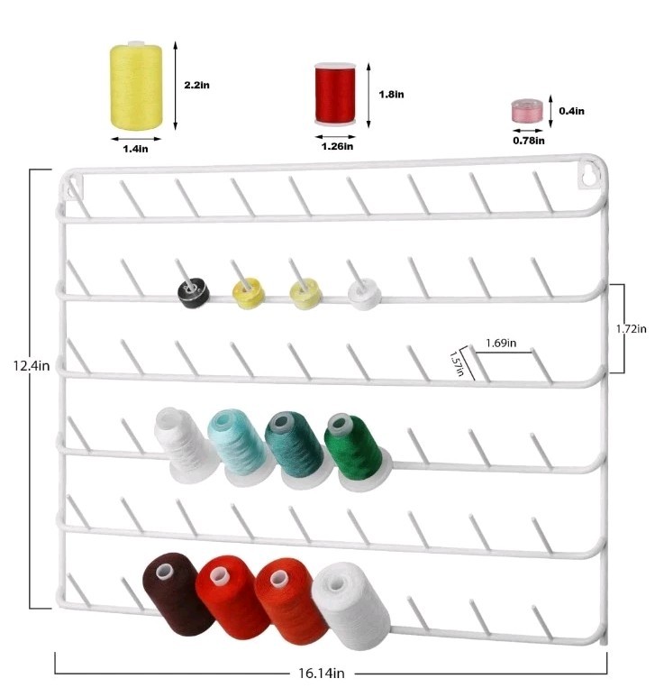 2 Pack 54 Spools Wall Mount Thread Holder Rack Embroidery Thread ...