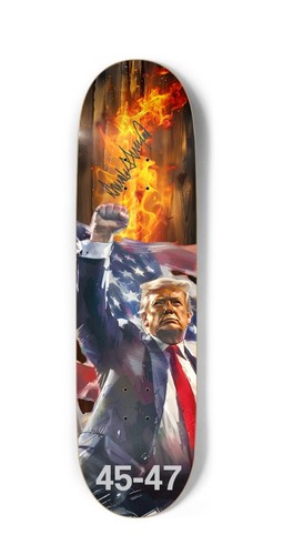 Donald Trump 45-47 Skateboard Deck + Signature With Wall Hanging Kit 1 ...