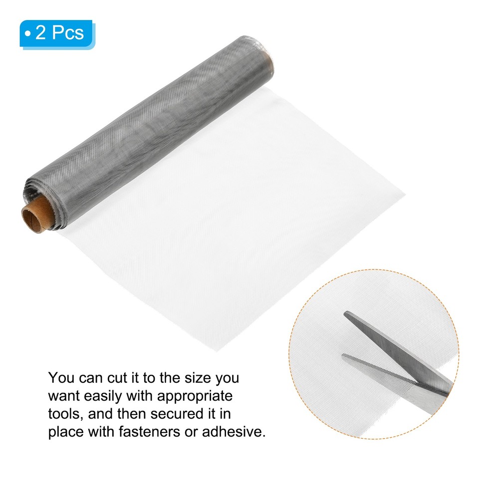 2pc 11.8"x3.3ft 304 Stainless Steel Wire Mesh Screen 70 Mesh Woven Air ...