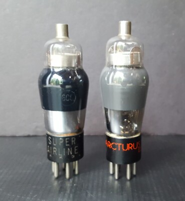 6C6 Radio Tubes Arcturus & Super Airline Pentodes Sharp-Cutoff Pair ...