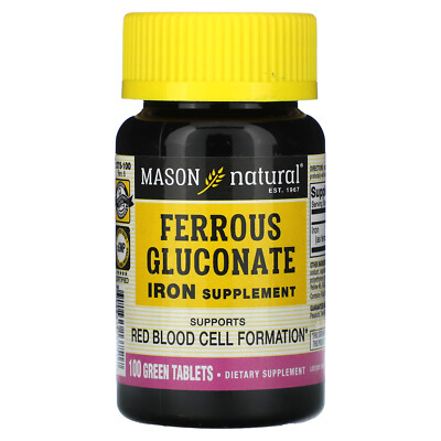 Ferrous Gluconate, 100 Green Tablets (27 mg per Tablet) | eBay