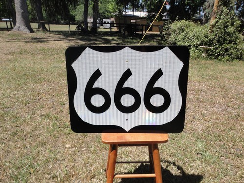 New Route 666 Devil's Hwy Real Road Sign Rt 666 Great for Man Cave, Bar ...