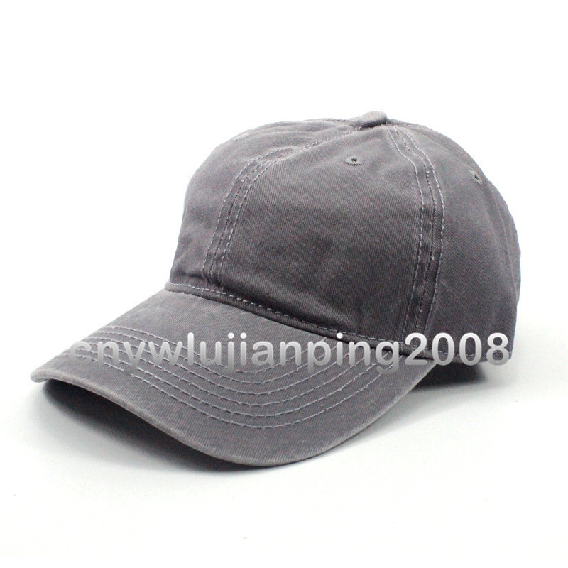 Solid Plain Washed Style Baseball Ball Cap Hat 100% Cotton Adjustable ...