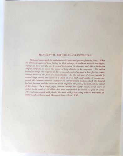 Mahomet II Constantinople Antique 1855 Engraving History Crusades Book ...