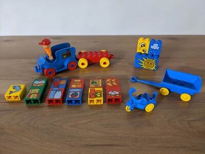 Vintage LEGO DUPLO Lot of 19 -Food Printed Bricks Truck Tricycle Wagon ...