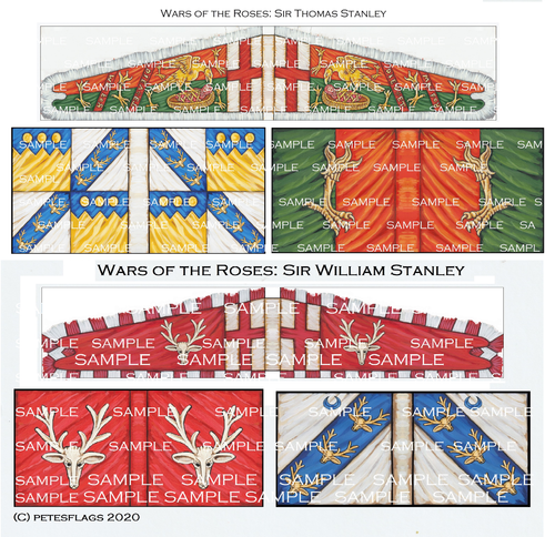 15mm Medieval Wars of the Roses Flags Sir William & Thomas Stanley ...
