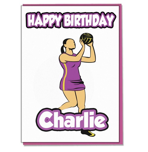 Personalised Netball Birthday Card Girls Ladies Daughter Mum Wife ...