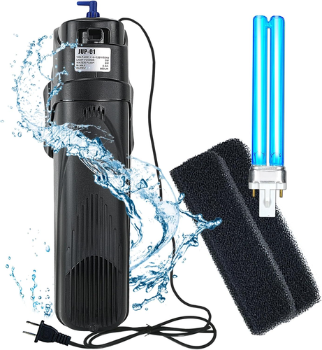 Sun JUP-01 Aquarium Filter for 40-80G Tank w/ Pump, Spare Bulb ...