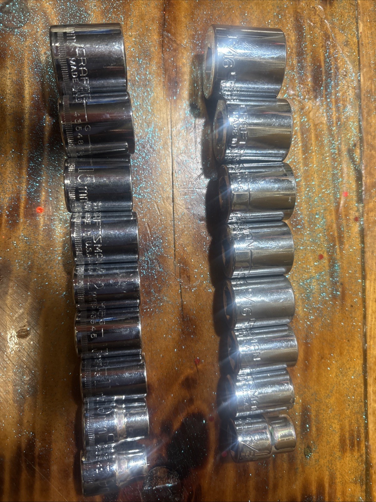 Craftsman 17pc 3/8" Drive MM And SAE 6pt Shallow Socket Set. 3/8-13/16 ...