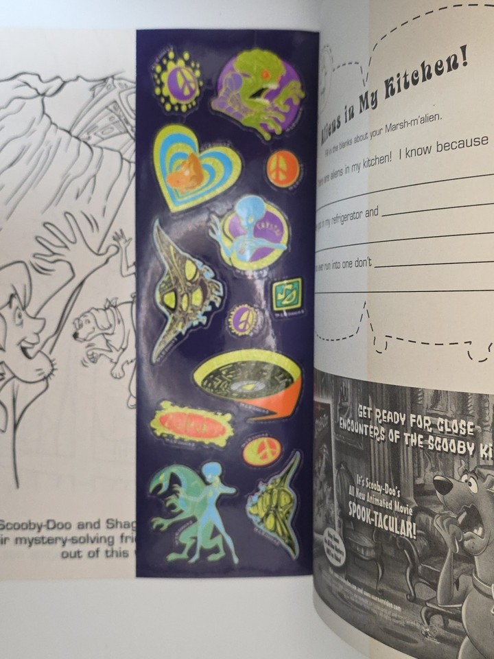 New VTG 2000 Golden Books Scooby Doo & Alien Invaders Book Glow In Dark ...