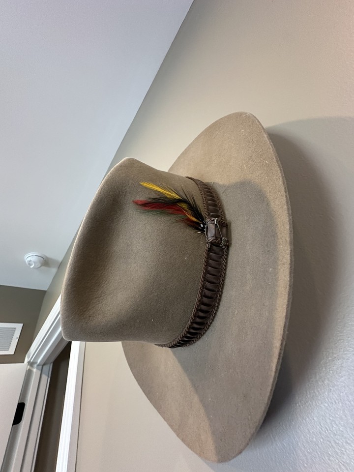 Stetson Vintage 7 1/2 Cowboy Ranch Hat JBS Brand Pin 4x Beaver Felt ...