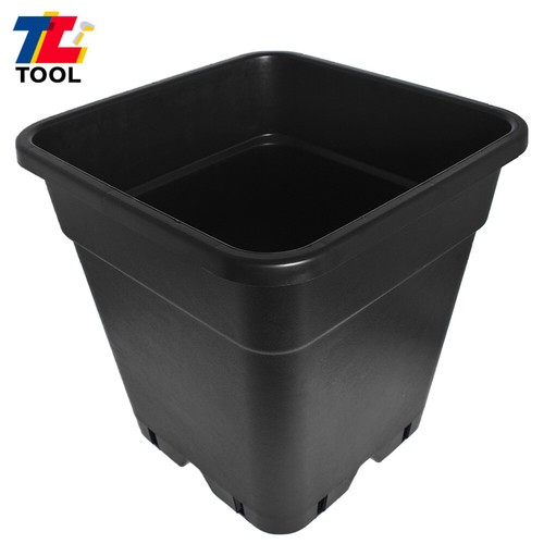 10 × 3 Gallon Black Square Nursery Pot Plastic Plant Flower Pots Re ...