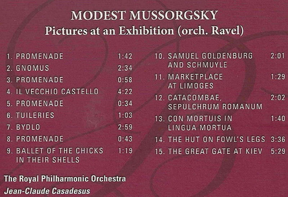 MODEST MUSSORGSKY Pictures at an Exhibition orch. Ravel 15 tracks CD | eBay