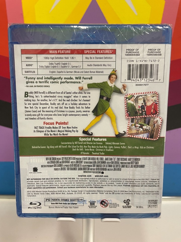 Elf Blu-ray Will Ferrell NEW 794043123467| eBay