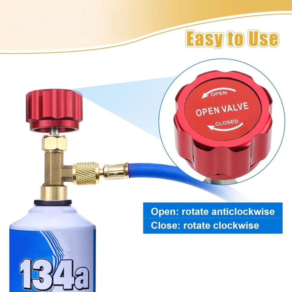 R134A Can Tap Valve Self-Sealing & Puncture Style With Adapter A/C ...