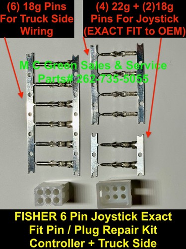 FISHER EXACT FIT 6 PIN JOYSTICK/TRUCK SIDE PIN AND PLUG REPAIR KIT SNOW ...