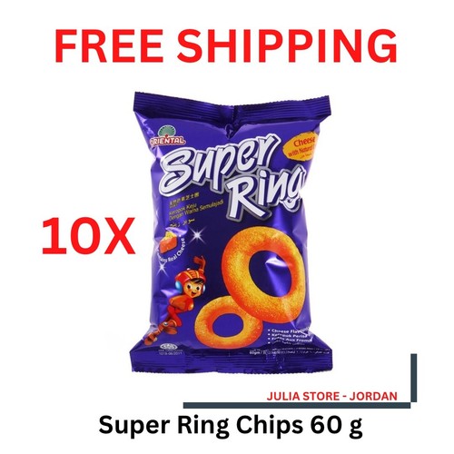 Oriental Super Ring Cheese 10 Packs x 60g ,, Free Shipping شيبس سوبر ...
