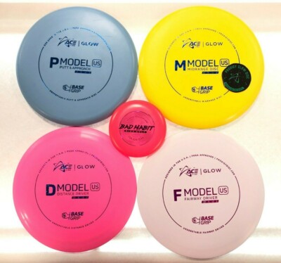 NEW PRODIGY ACE LINE GLOW BEGINNER DISC GOLF 4 DISC STARTER SET CUSTOM ...
