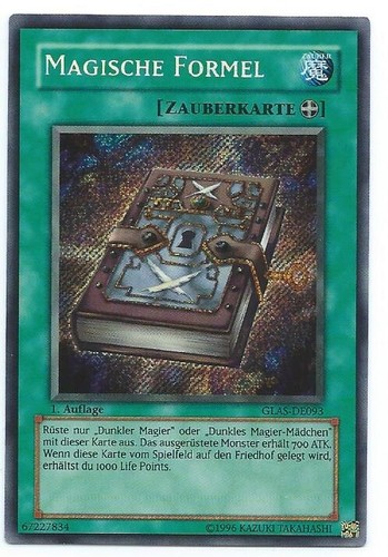Yugioh! Magic Formula Secret Rare First Edition GERMAN GLAS-EN093 1st ...
