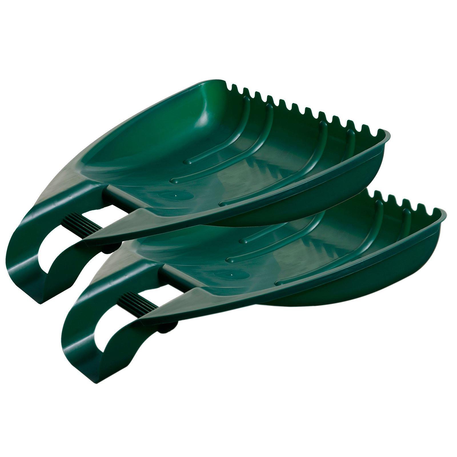 Leaf Grabber Pair Hand Handled Leaf Collecting Rake Tidy Collector ...