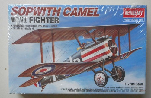 Sopwith Camel WWi Fighter Airplane Plastic 1:72 Scale Academy Model Kit ...