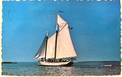 Postcard "The Timberwind" 70 foot schooner Portland Harbor, Maine ME ...