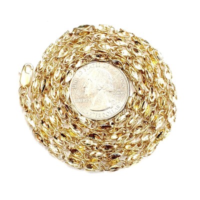 10K real yellow gold 3.75mm Turkish chain Necklace gift fine jewelry 24 ...