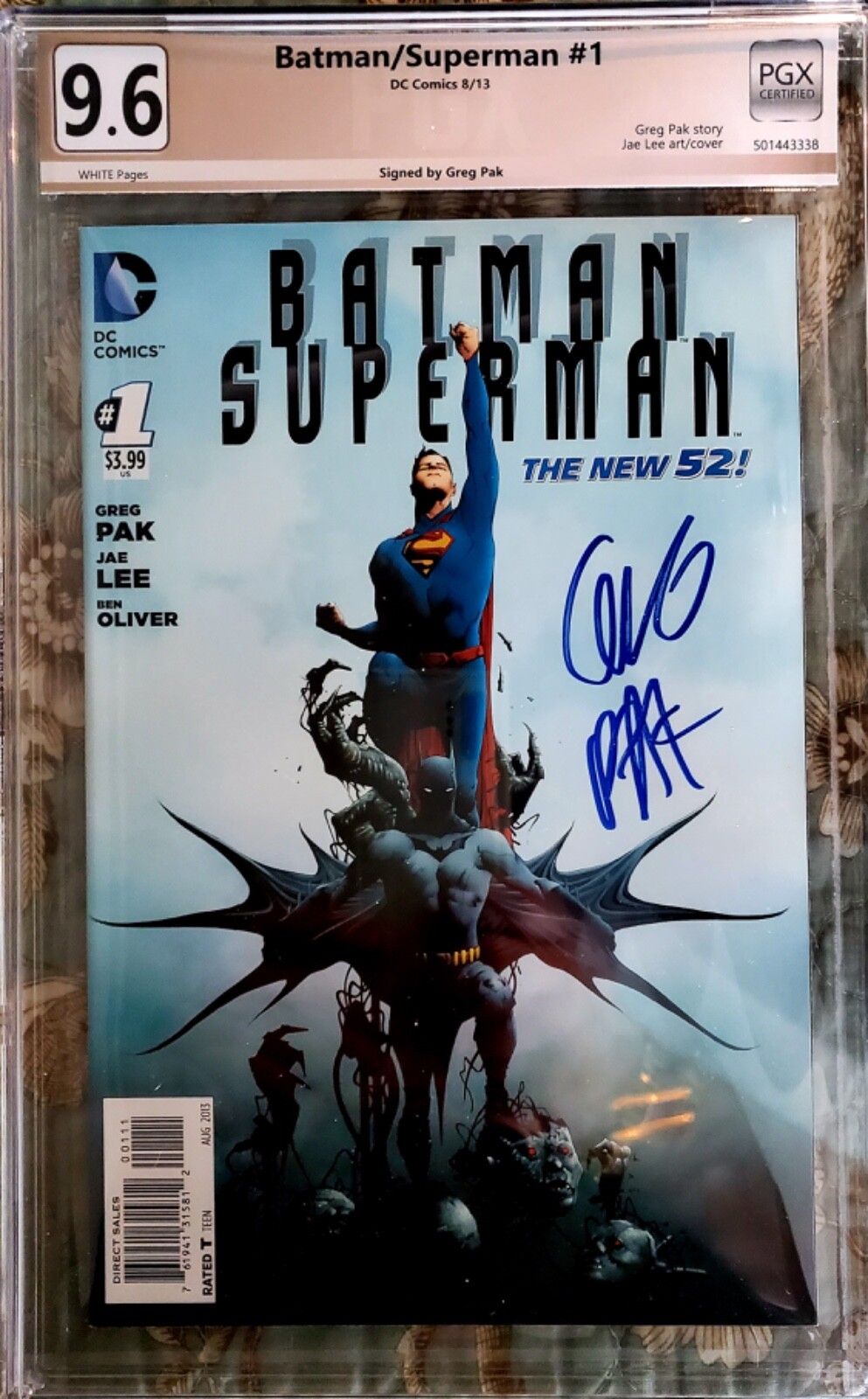 BATMAN SUPERMAN #1 PGX 9.6 KEY FIRST 1’ST SIGNED GREGG PAK SIGNATURE no ...