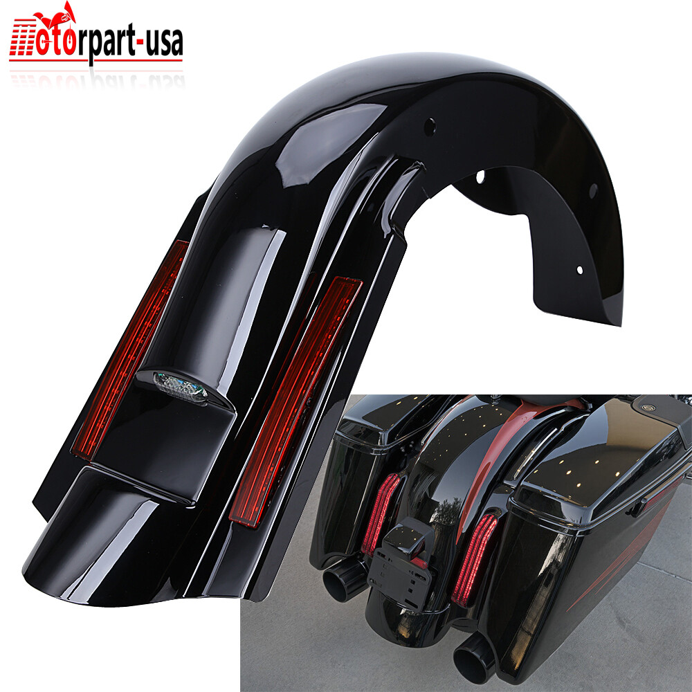 4" Rear Fender Stretched System with LED Light For Harley Touring CVO ...