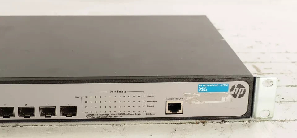 HP 1920-24G POE+ 24 PORT GIGABIT MANAGED SWITCH 4x SFP 180W (JG925A) | eBay