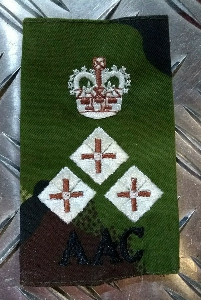 Genuine British Army Woodland DPM Camo AAC Army Air Corp Rank Slides ...
