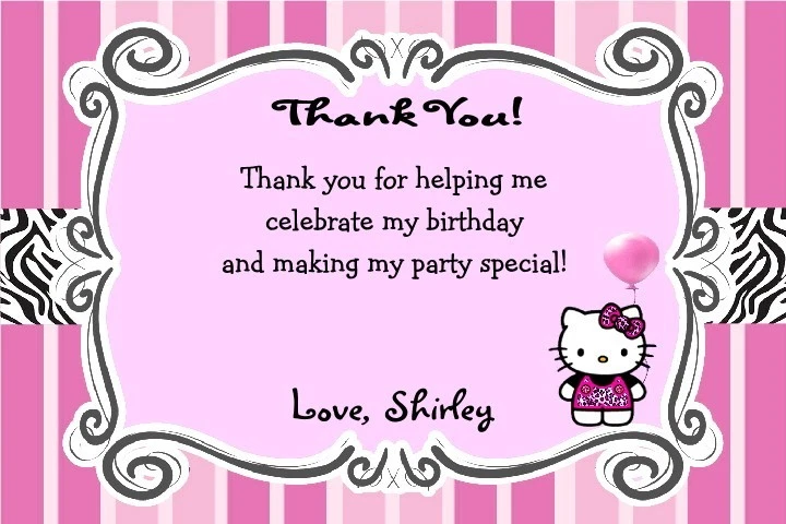 Hello Kitty Thank You Cards Printable